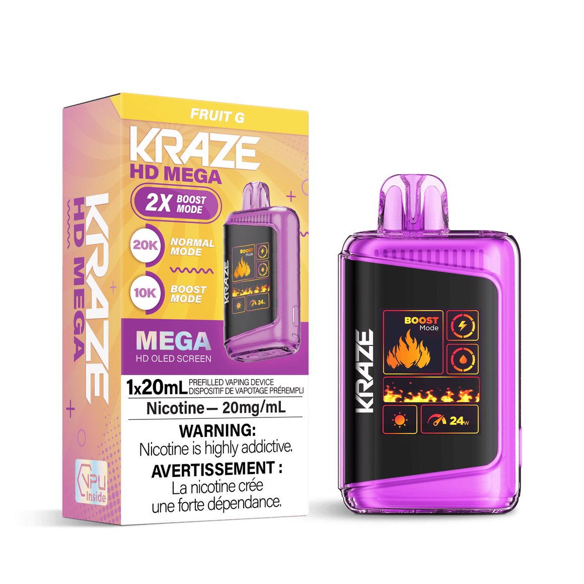 Kraze HD Mega Disposable Vape - 20,000 Puffs | 20ML – DRAGON VAPE