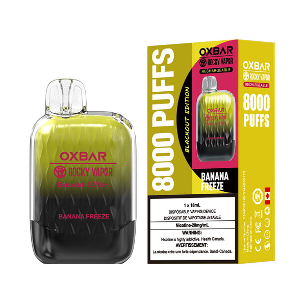 OXBAR x Rocky Vapor G8000 - Banana Freeze Disposable Vape – DRAGON VAPE