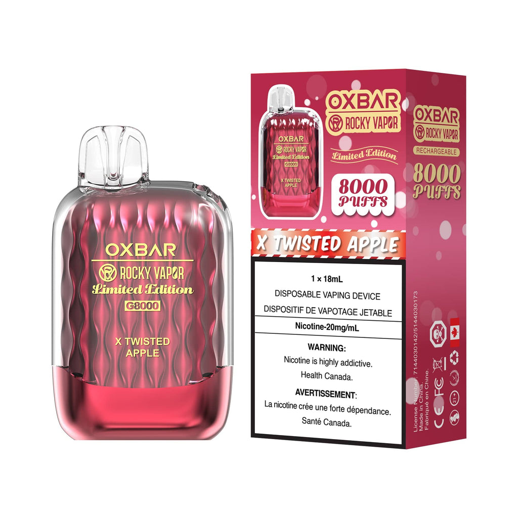 OXBAR x Rocky Vapor G8000 - X Twisted Apple Disposable Vape – DRAGON VAPE